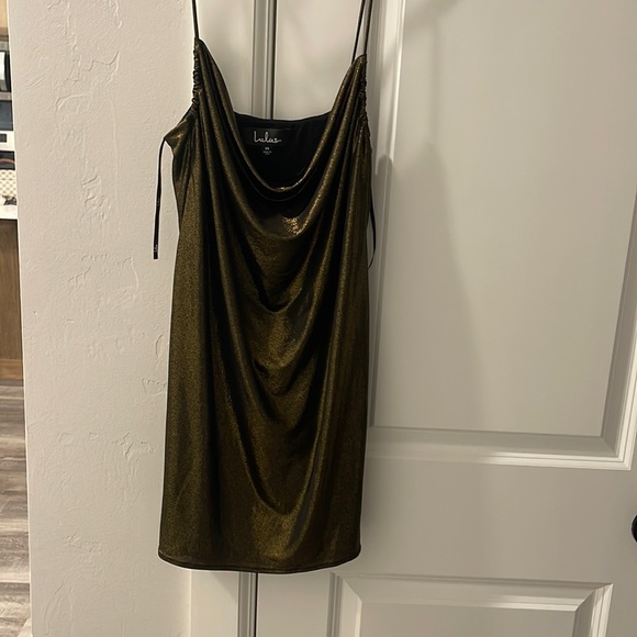 Lulus | Dresses | Gold Sparkle Cocktail Dress | Poshmark
